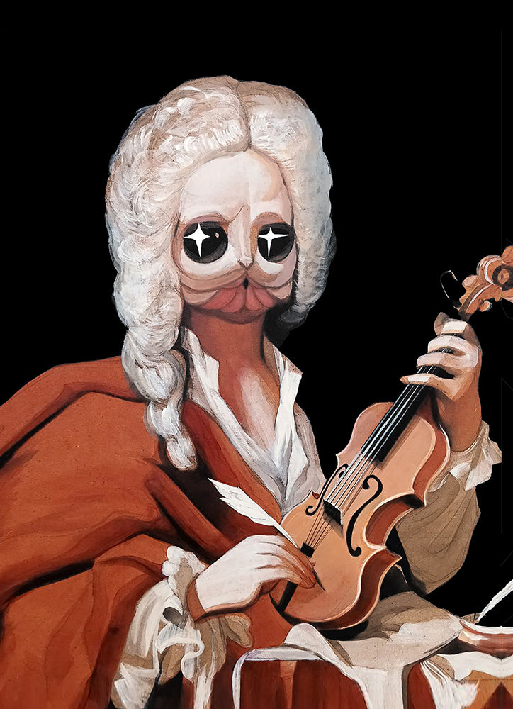 BithAldi w/ Fiddle and Pen Quill: Remake Portrait of Antonio Vivaldi ...